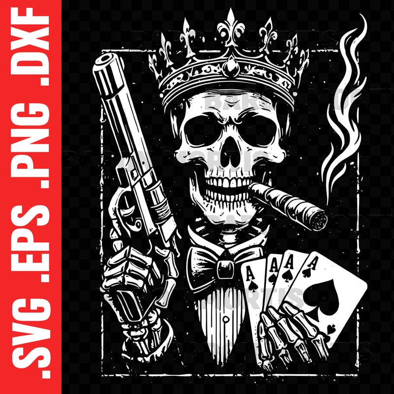 Skull With a Crown Print - Etsy