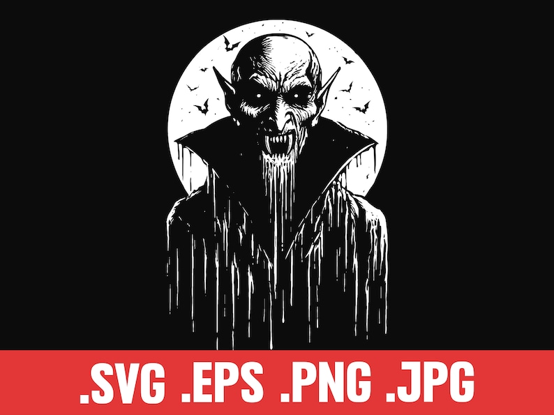 Nosferatu Vampire Vector, Halloween Costume Clipart, Count Dracula SVG ...
