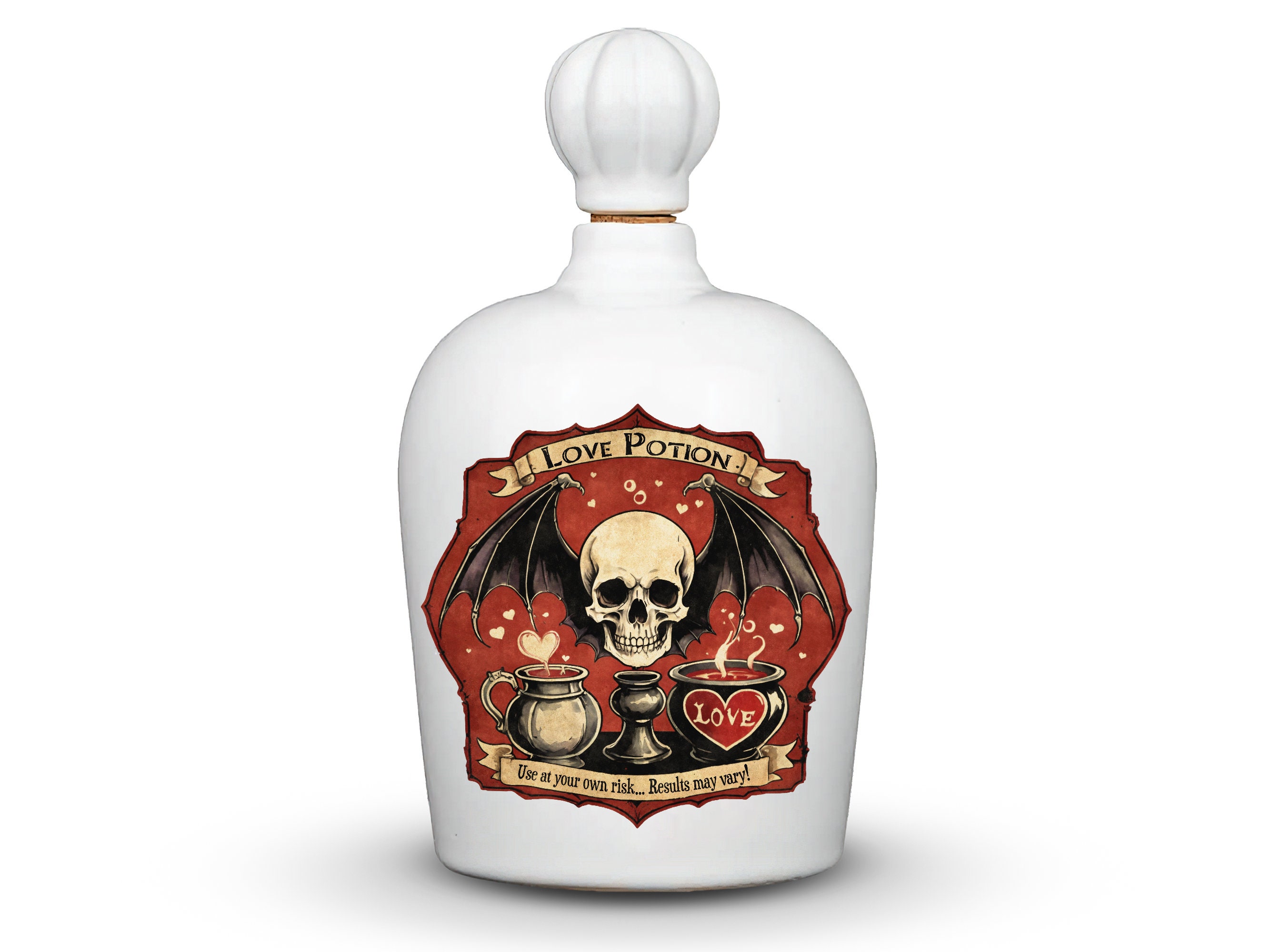 Vintage Love Potion Label: Skull & Bat Wings (digital Download) - Etsy