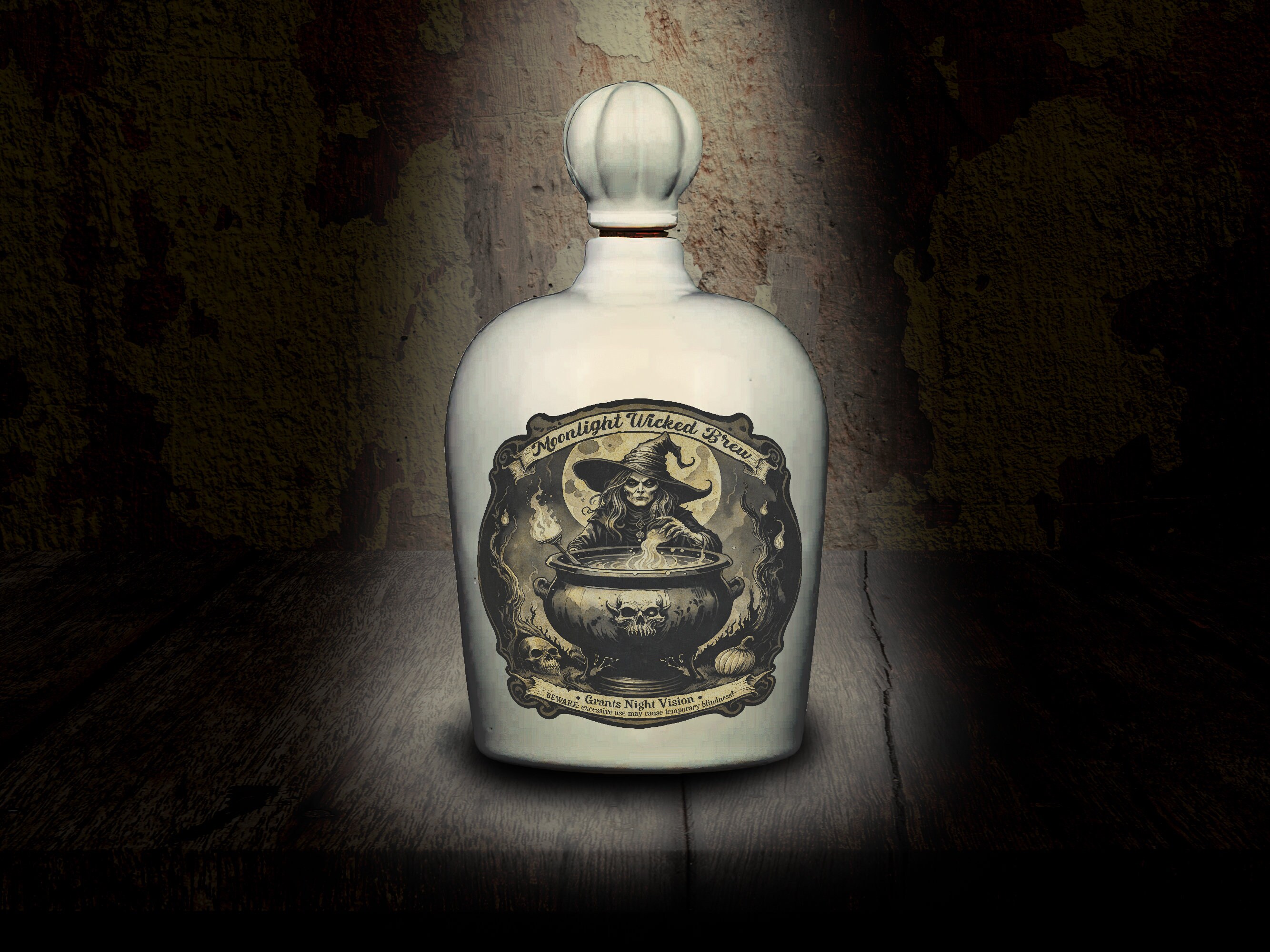Vintage Halloween Witch Potion Label: Moonlight Wicked Brew (digital ...