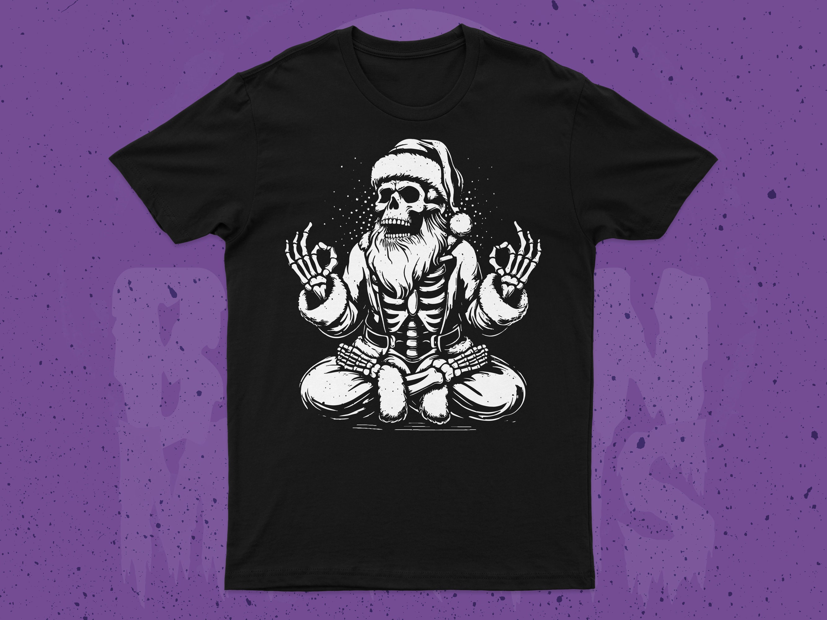 Yoga Santa Claus SVG, Christmas Meditation PNG, Santa Skull, Christmas ...