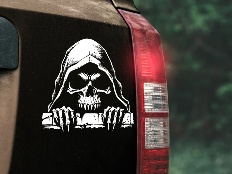Peeking Grim Reaper SVG, Printable Halloween Skull Vector Stencil ...