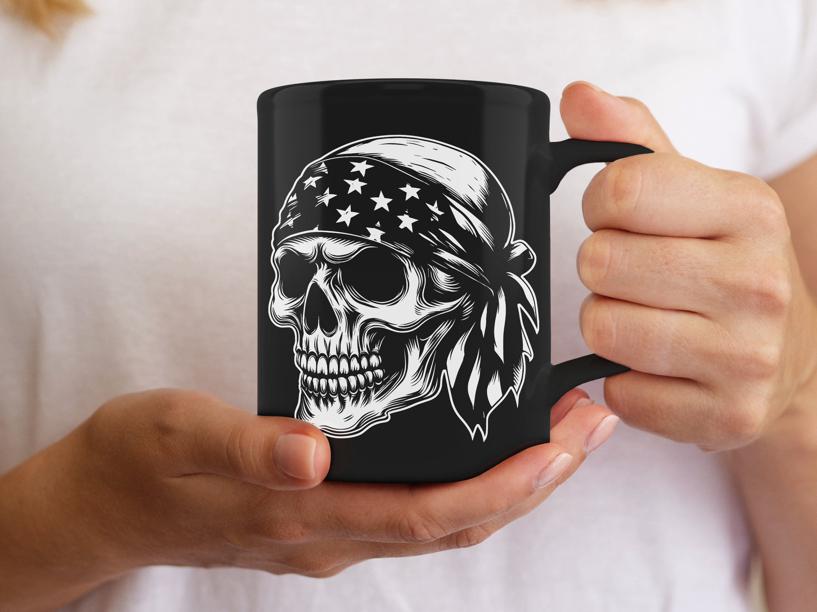 American Flag Bandana Skull Vector Art Digital Download Etsy