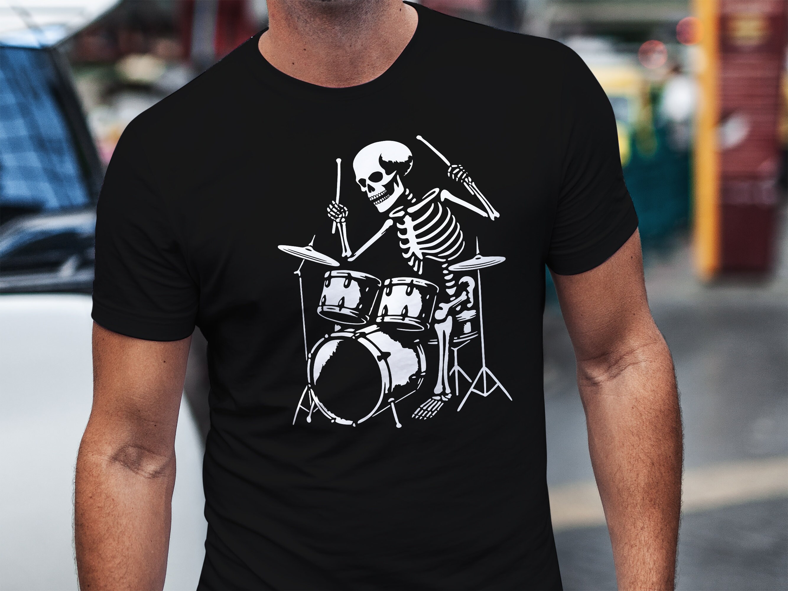 Skeleton Drummer SVG: Halloween Rock Music Clipart (digital Download ...