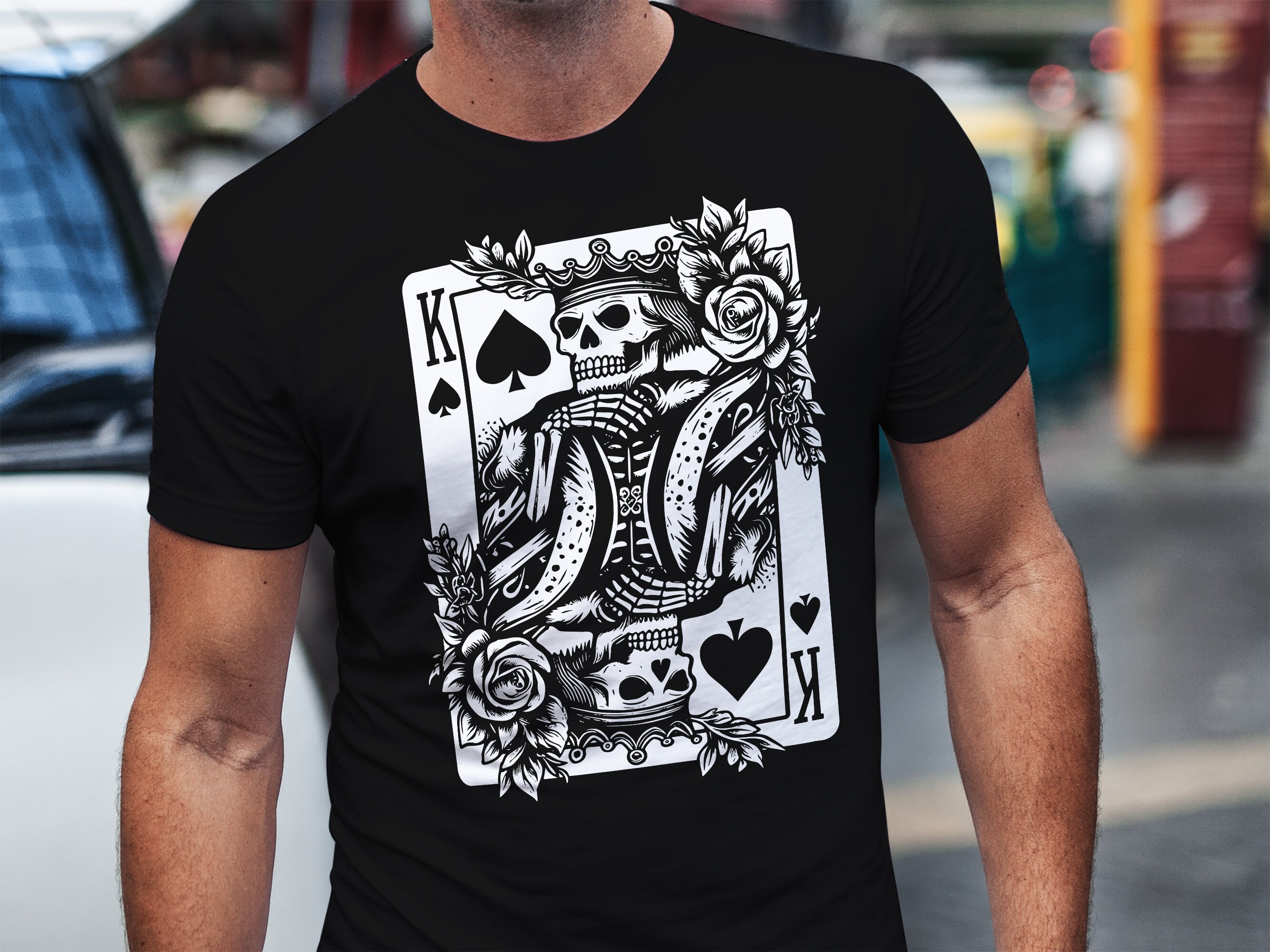 Floral Skull King of Spades, Horror Card Vector (SVG, PNG) - Etsy