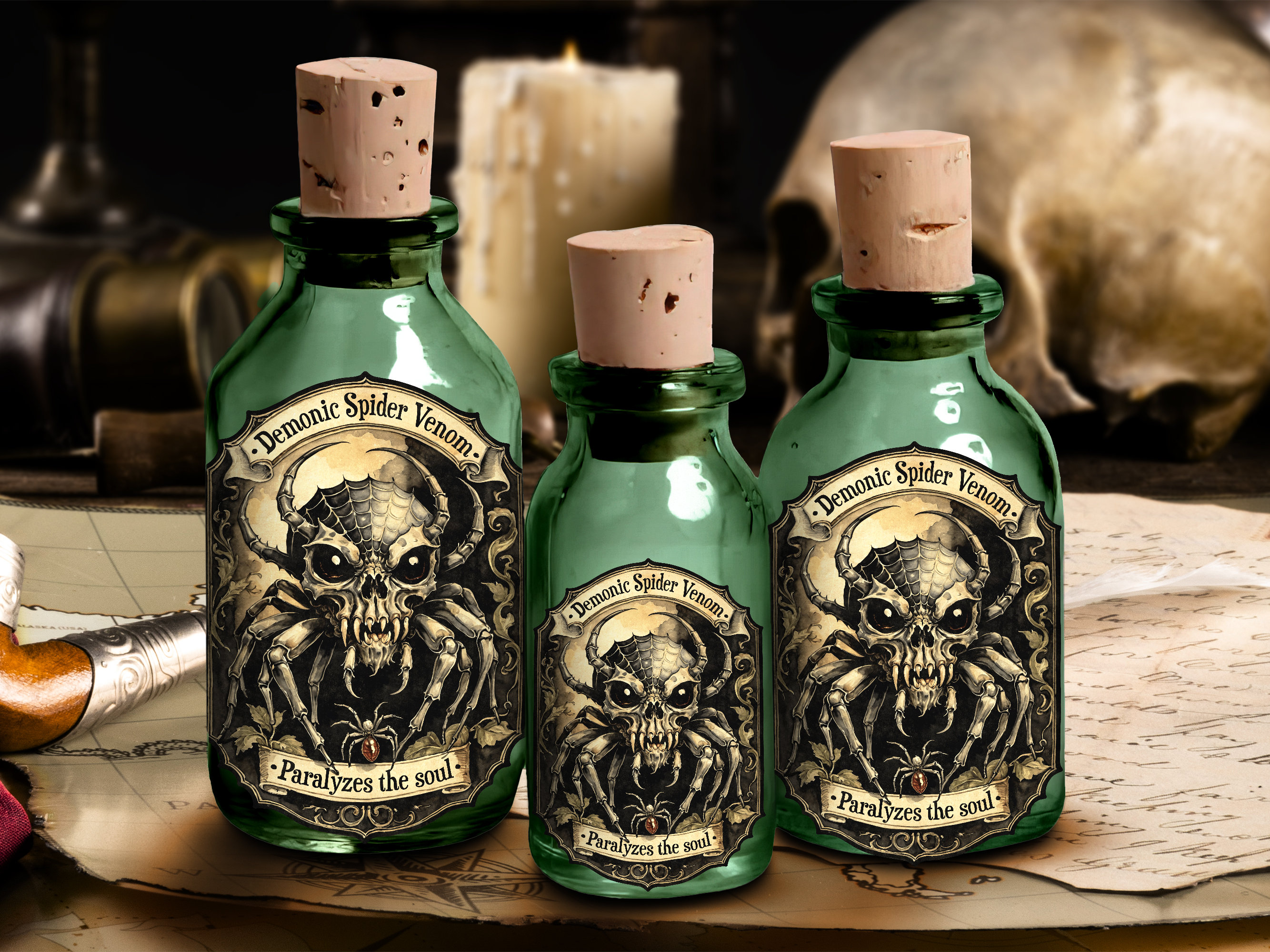 Demonic Spider Venom Potion Label: Vintage Halloween Apothecary (PNG ...