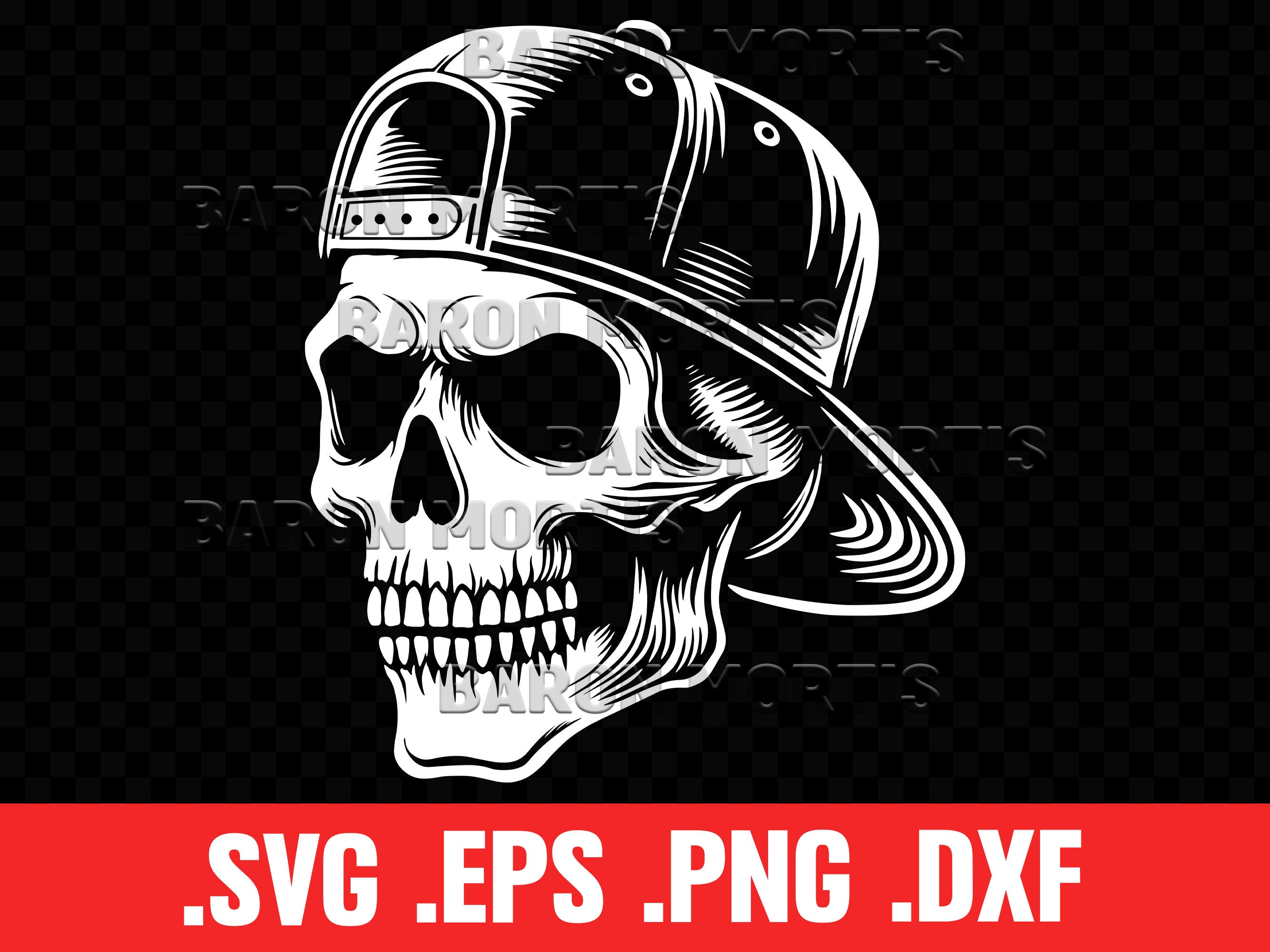 Cool Skull Svg, Urban Skull Png, Snapback Hat Skull, Skull Wearing ...
