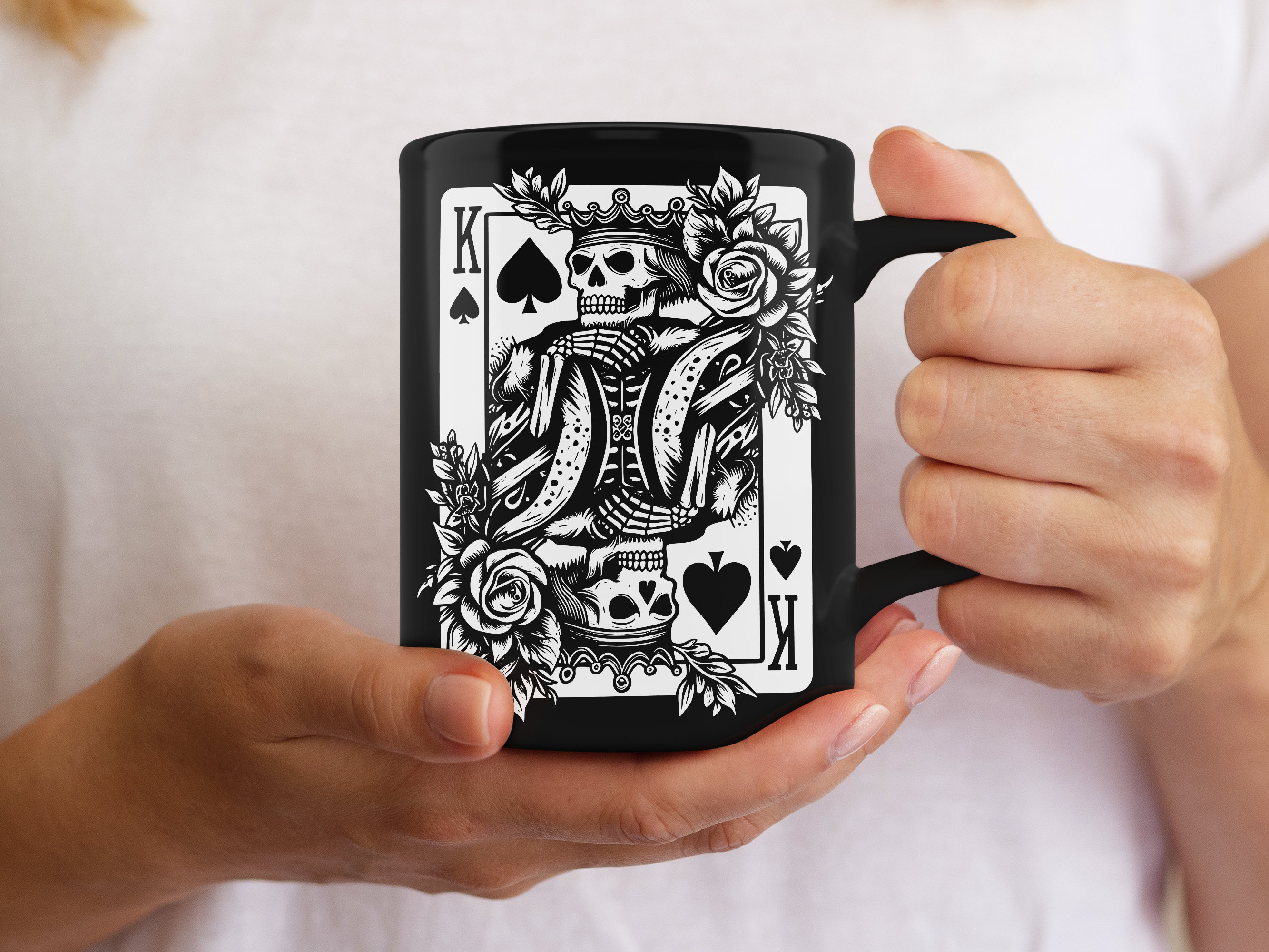 Floral Skull King of Spades, Horror Card Vector (SVG, PNG) - Etsy