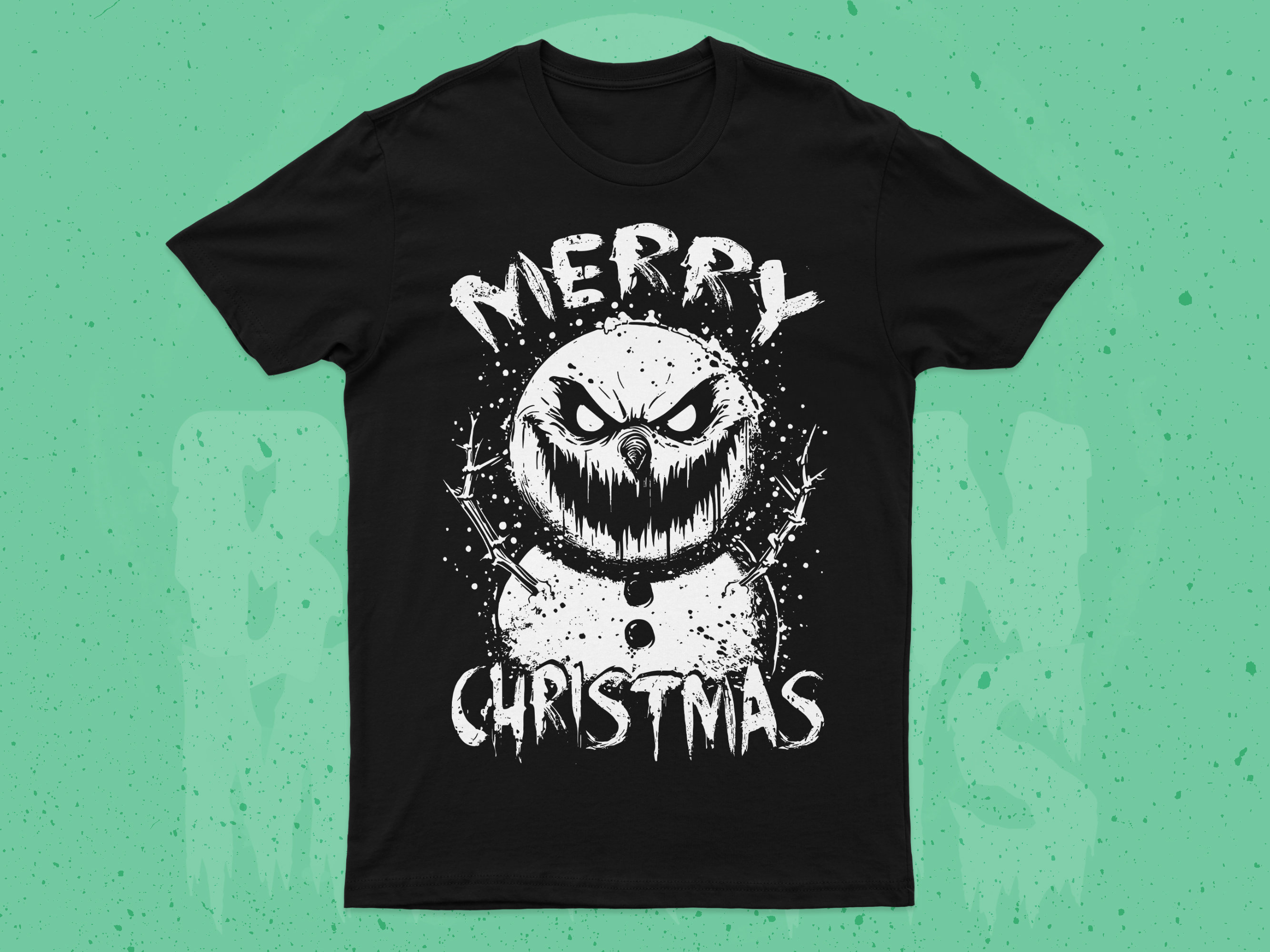 Evil Snowman Gift Card SVG, Snowman Demon Grunge Shirt Vector ...