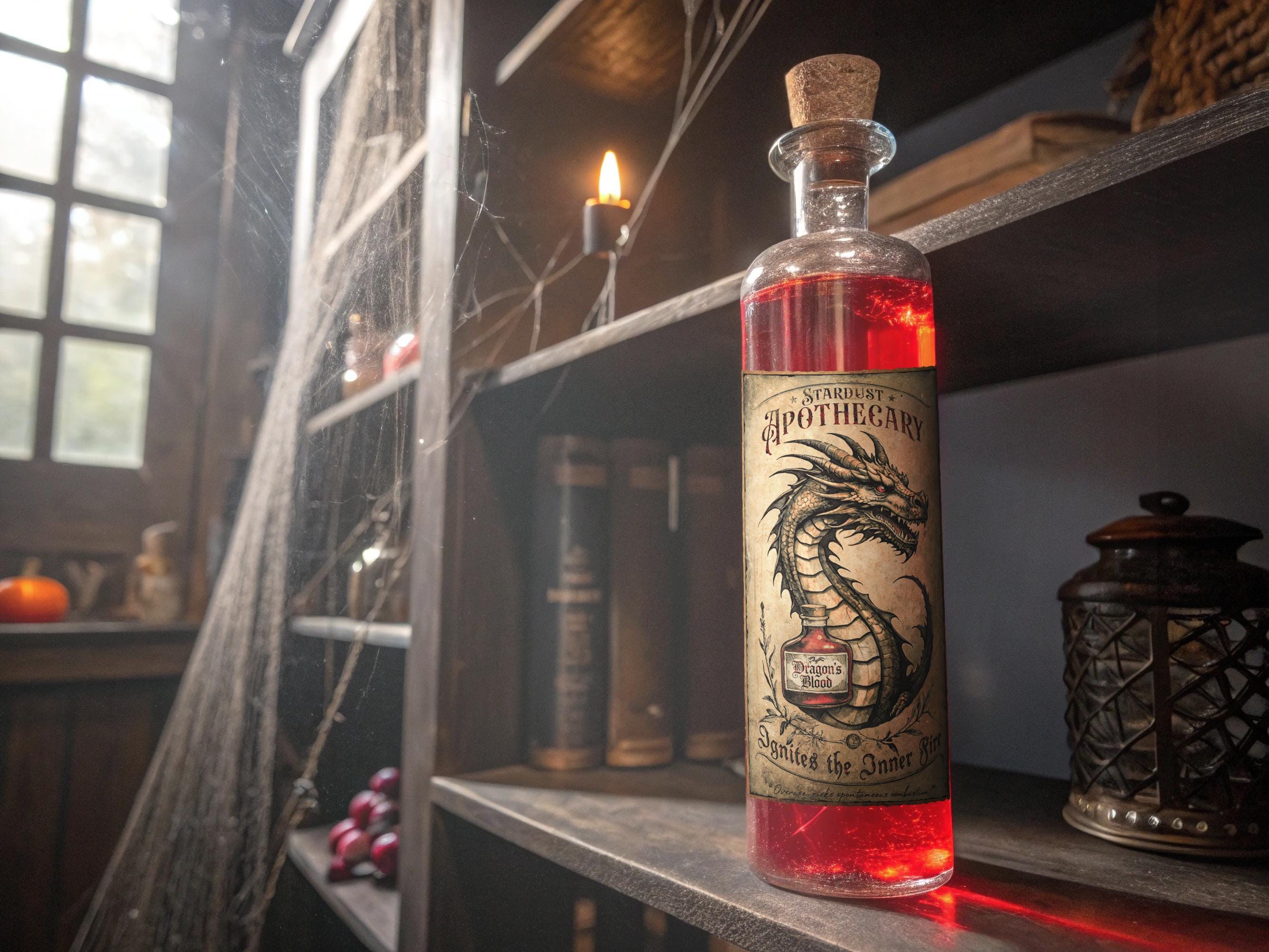 Printable Dragon Potion Label: Vintage Halloween Apothecary (PNG ...