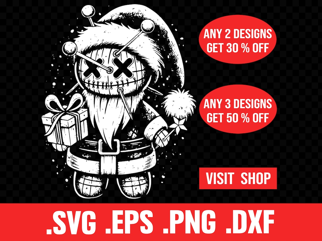 Christmas Voodoo Doll SVG: Creepy Santa Claus Clip Art (digital ...