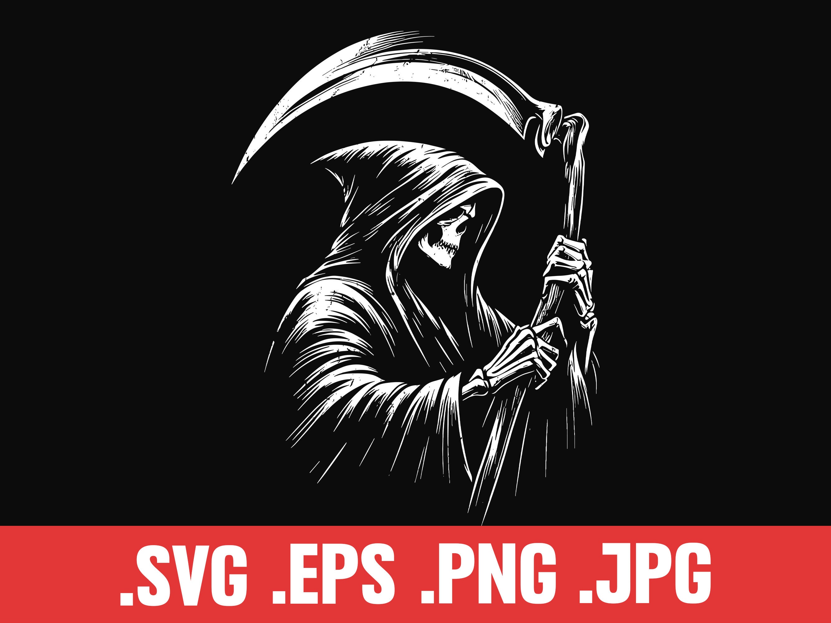 Grim Reaper SVG Halloween Skull PNG Horror Skeleton Clipart - Etsy