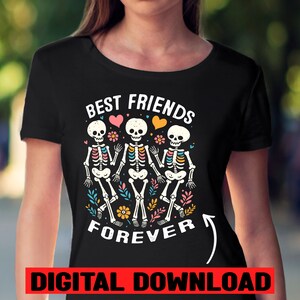 Dancing Skeletons SVG, Best Friends PNG, Printable Vector, Floral ...