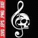Treble Clef Skull Vector: Horror Music Note Stencil (digital Download ...