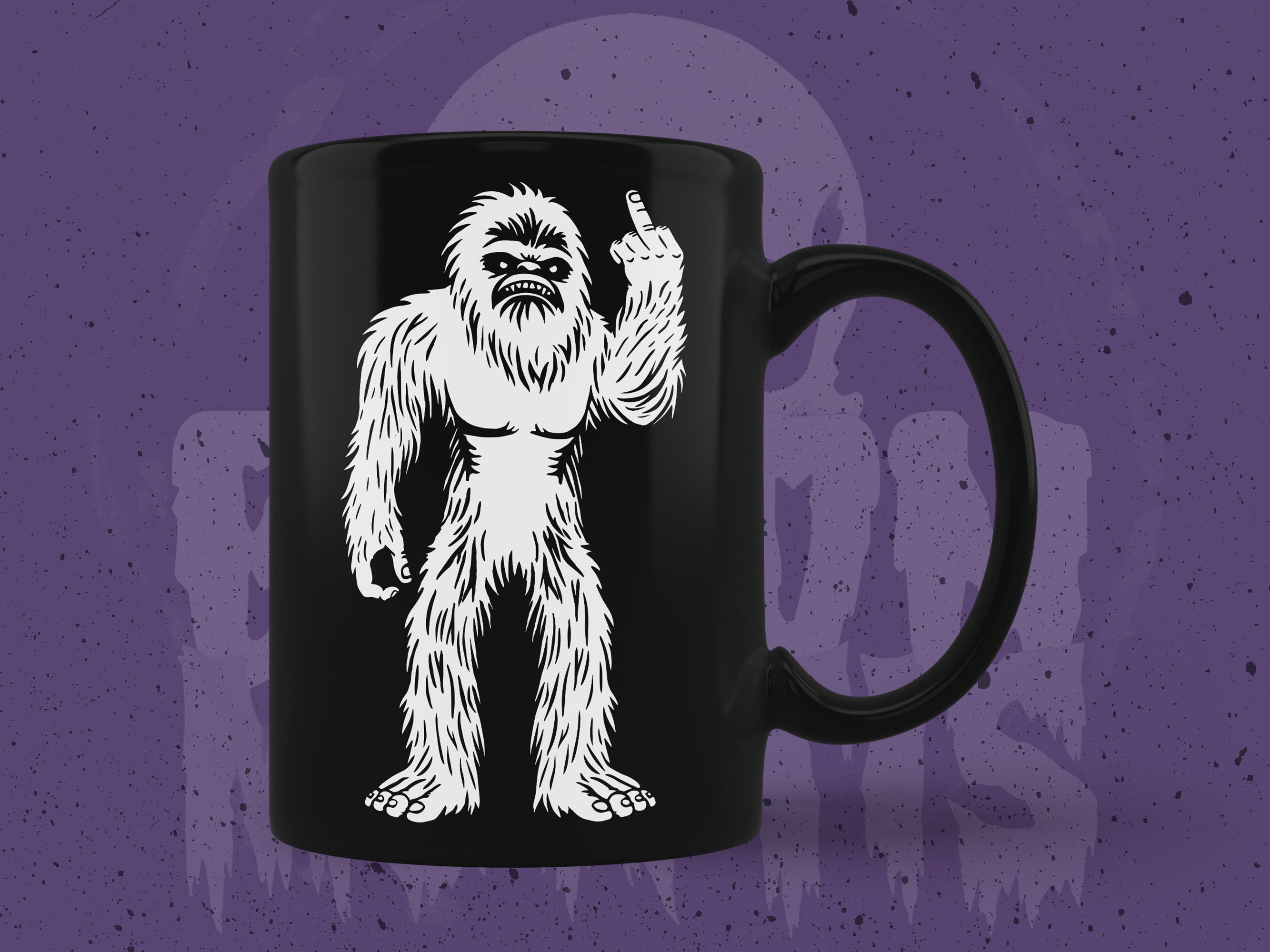 Funny Yeti Middle Finger SVG PNG: Rude Sarcastic Clipart (digital ...