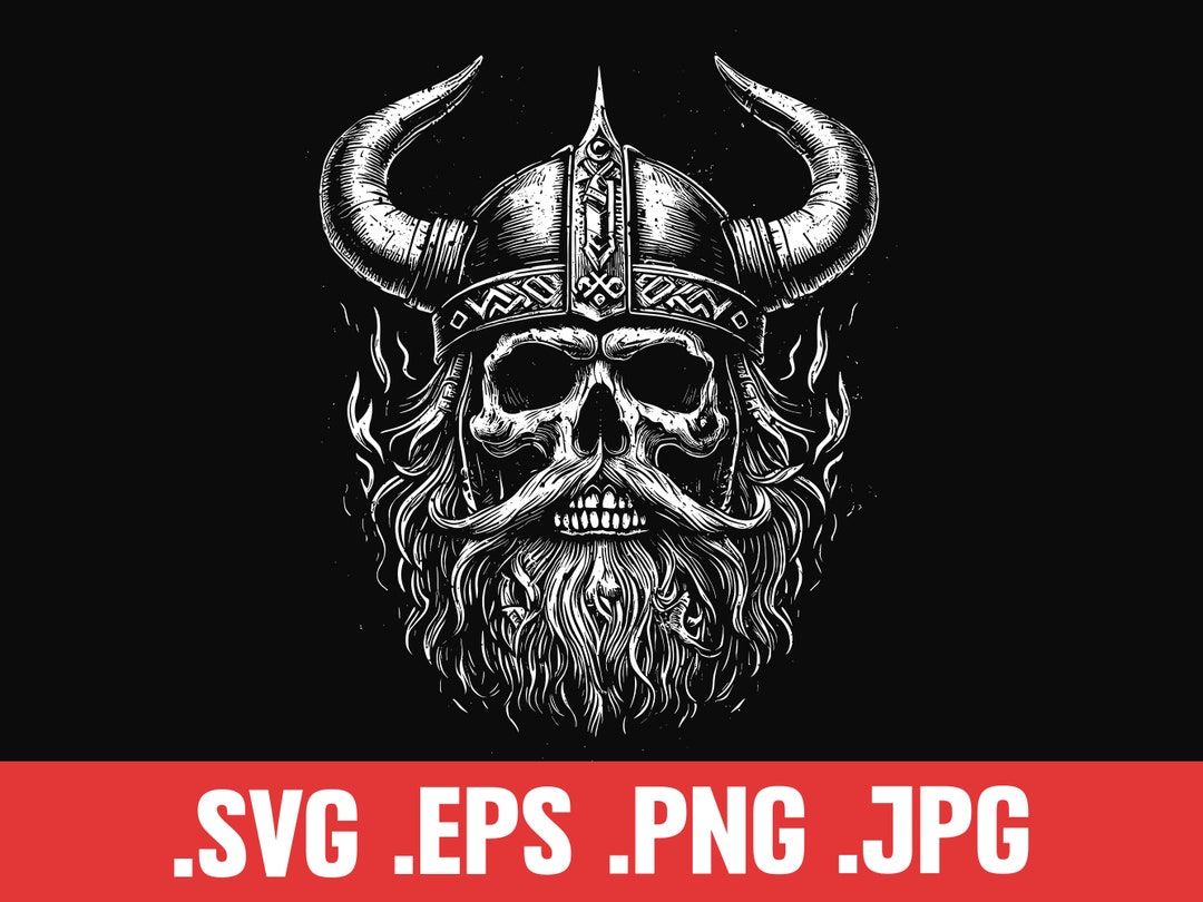 Valhalla Viking Warrior Skull SVG, Nordic Legend, Iceland, Norway ...