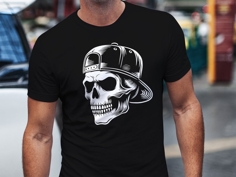Snapback Hat Skull Vector: Urban Stencil (digital Download) - Etsy