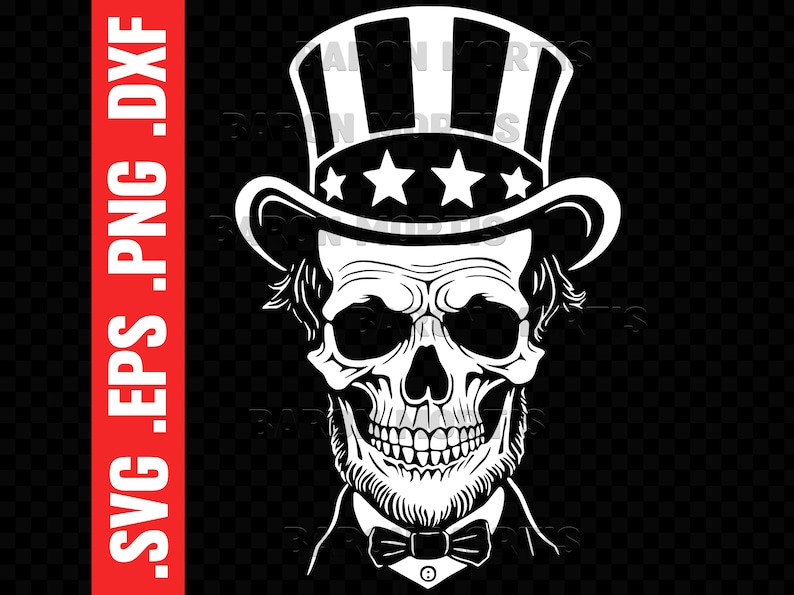 Abraham Lincoln Skull Svg, Dead President Horror Clipart, Honest Abe ...