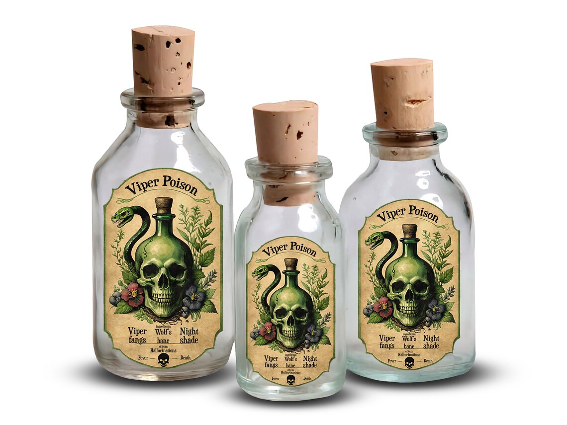 Viper Poison Printable Label, Witchcraft Potion Label, Apothecary ...