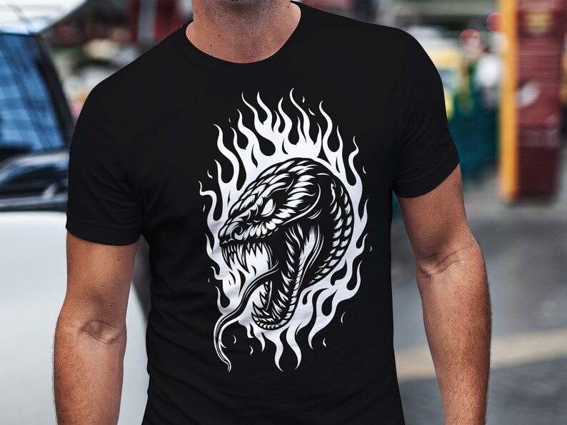 Fire Snake SVG, Snake Car Decal PNG, Snake on Fire Printable on Shirt ...