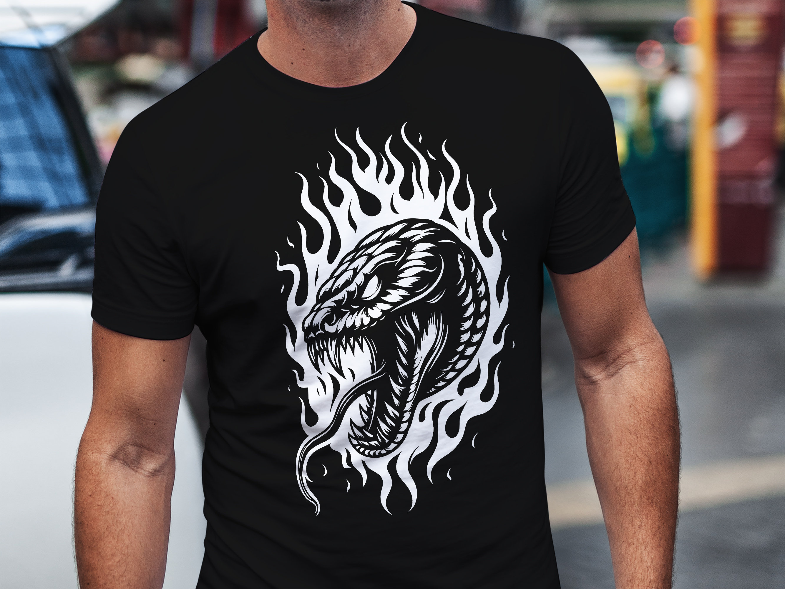 Fire Snake SVG, Snake Car Decal PNG, Snake on Fire Printable on Shirt ...