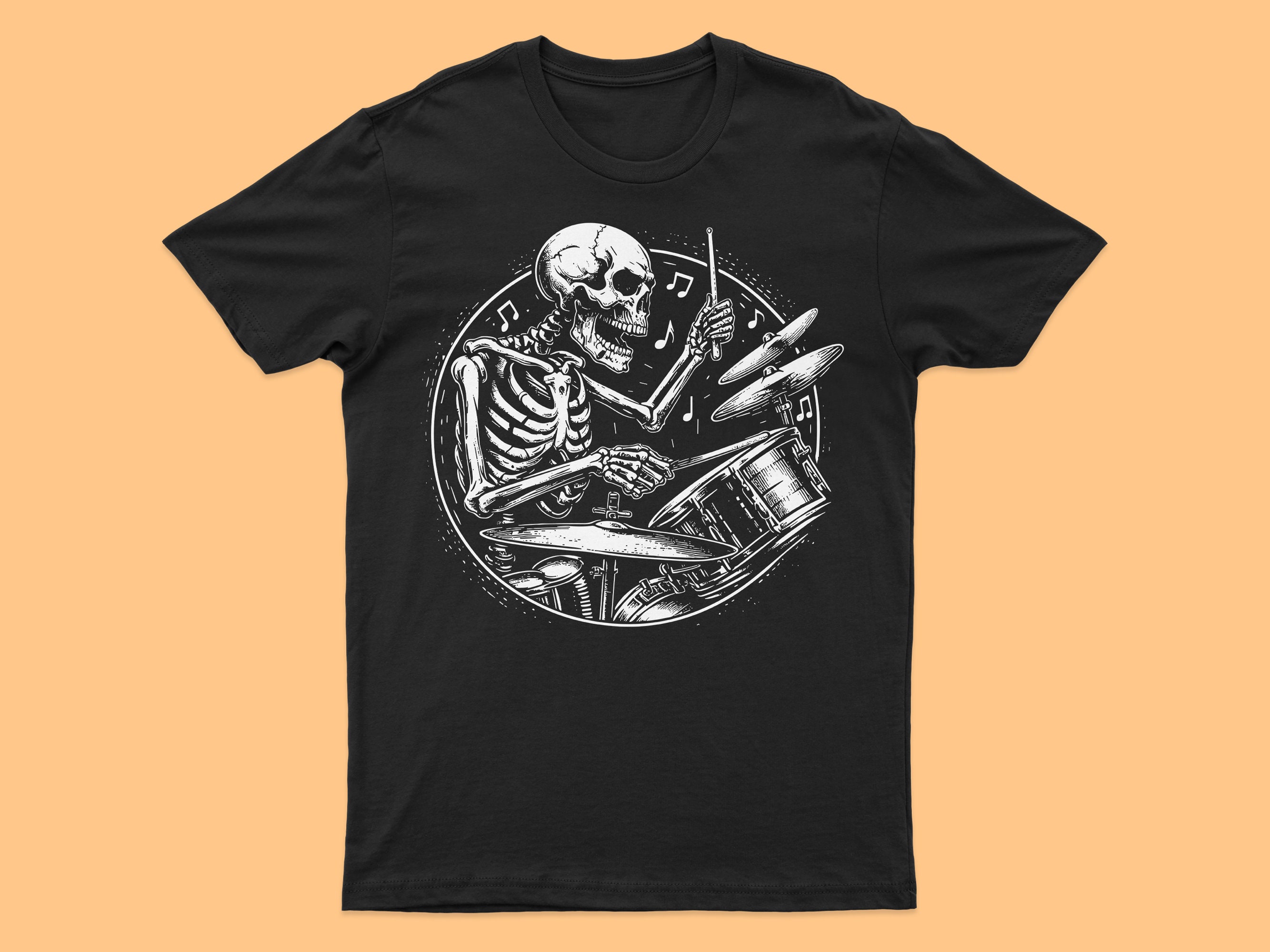 Skeleton Drummer, Skull Drum Player, DYI Print, Music Skull SVG ...