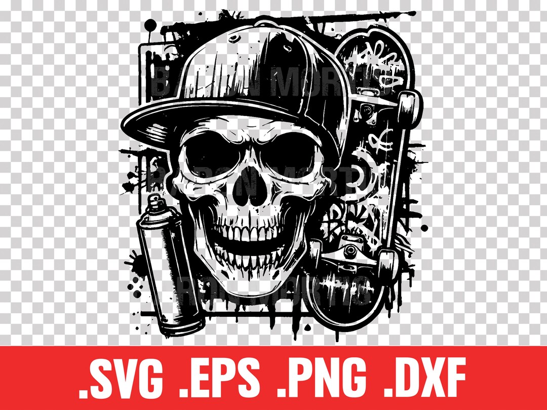 Urban Skater Skull Graffiti Vector Art (SVG, PNG) - Etsy