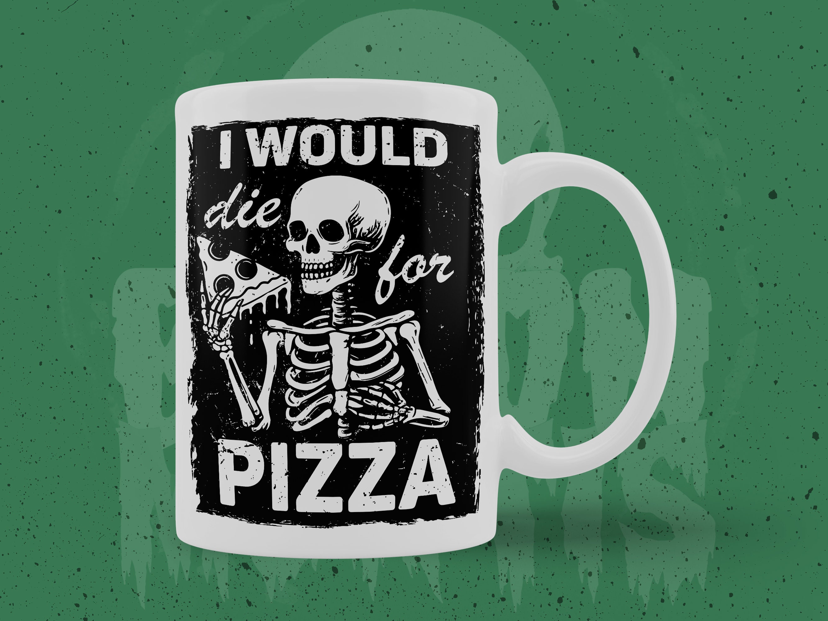 Skeleton Eating Pizza SVG, I Would Die for Pizza, Funny Skeleton PNG ...