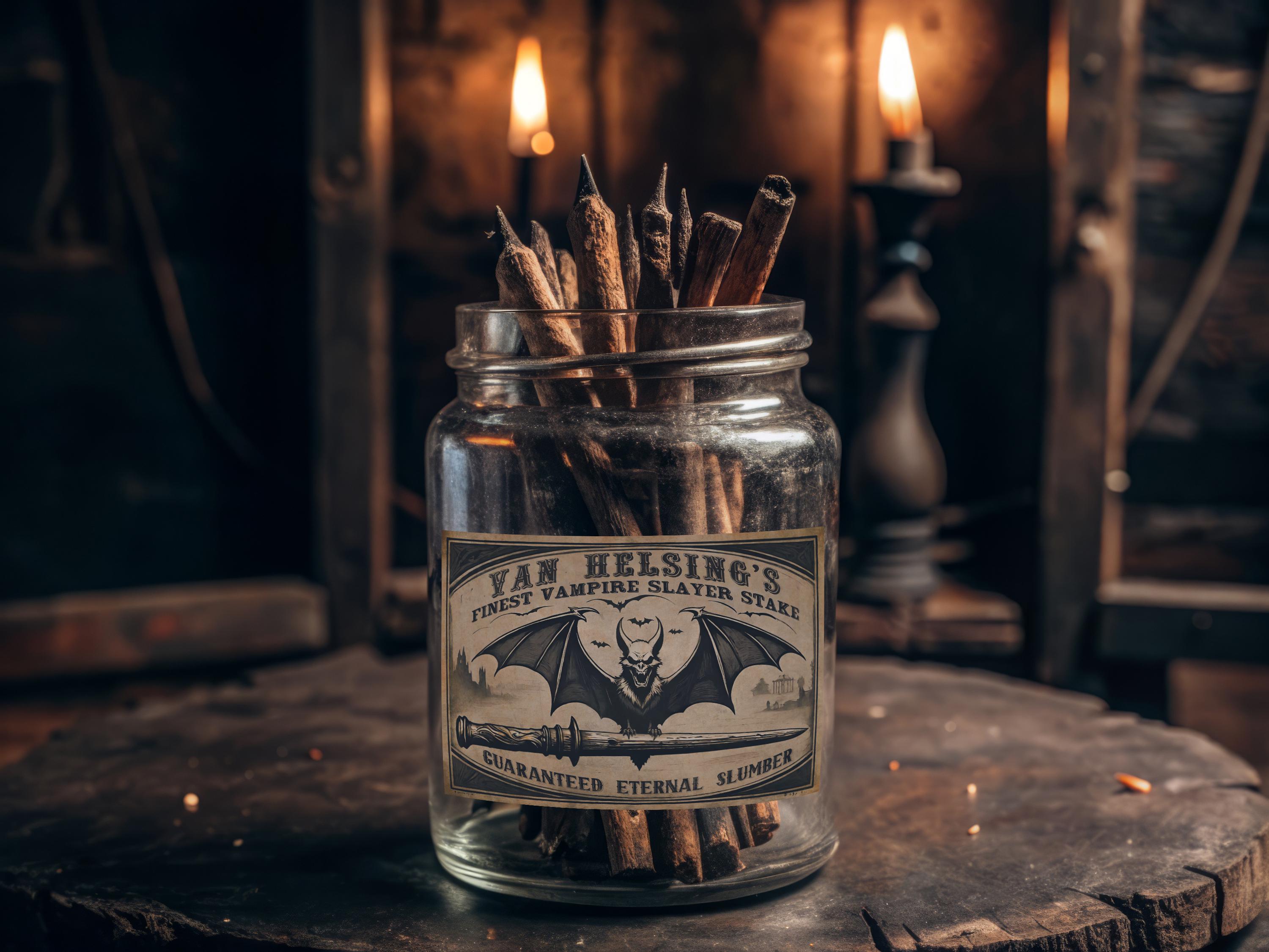 Vampire Slayer Stake Label: Van Helsing Printable (digital Download) - Etsy