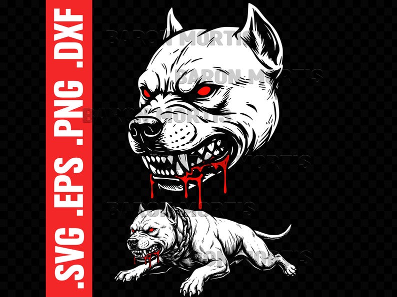 Angry Pitbull Vector SVG Bundle, Raging Dog Clipart (digital Download ...