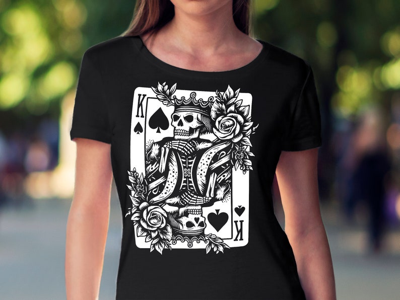Floral Skull King of Spades, Horror Card Vector (SVG, PNG) - Etsy