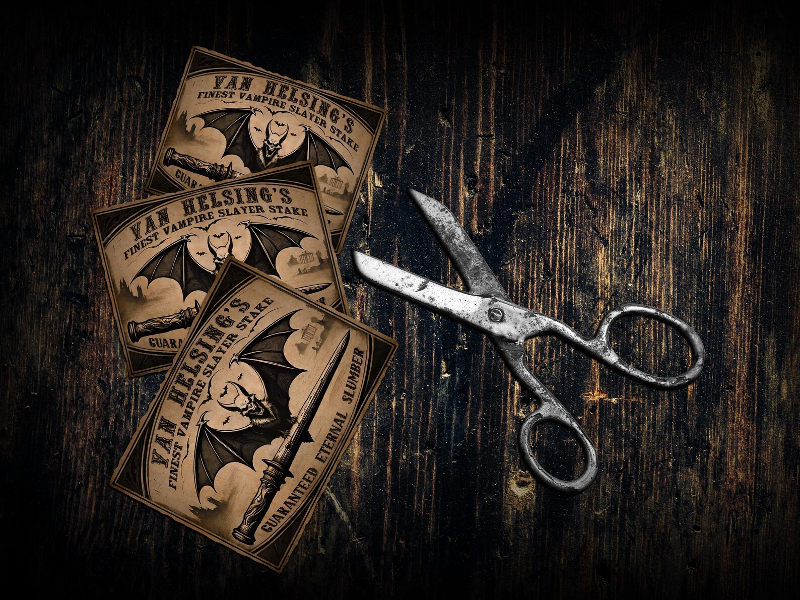 Vampire Slayer Stake Label: Van Helsing Printable (digital Download) - Etsy