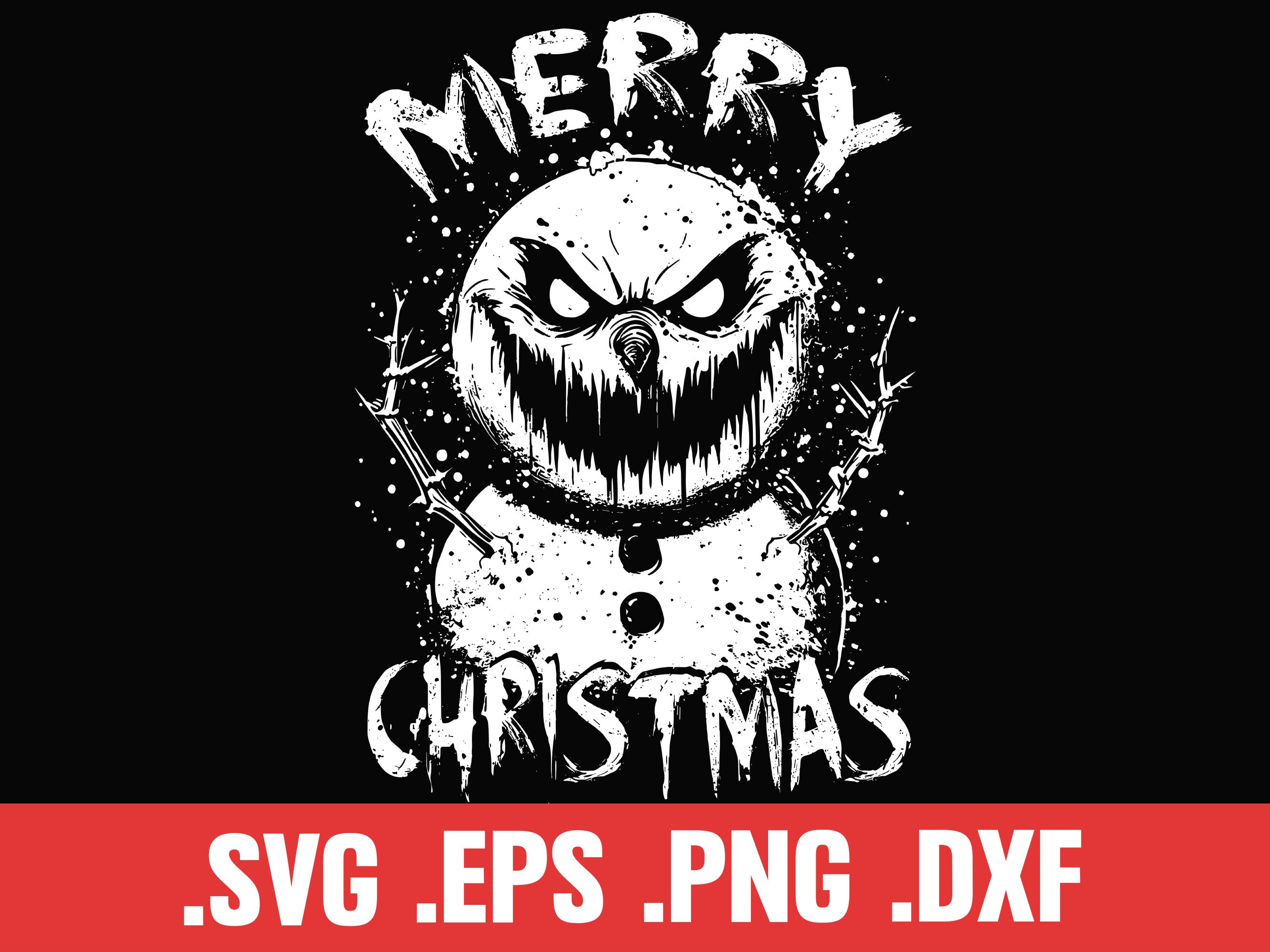 Evil Snowman Gift Card SVG, Snowman Demon Grunge Shirt Vector ...