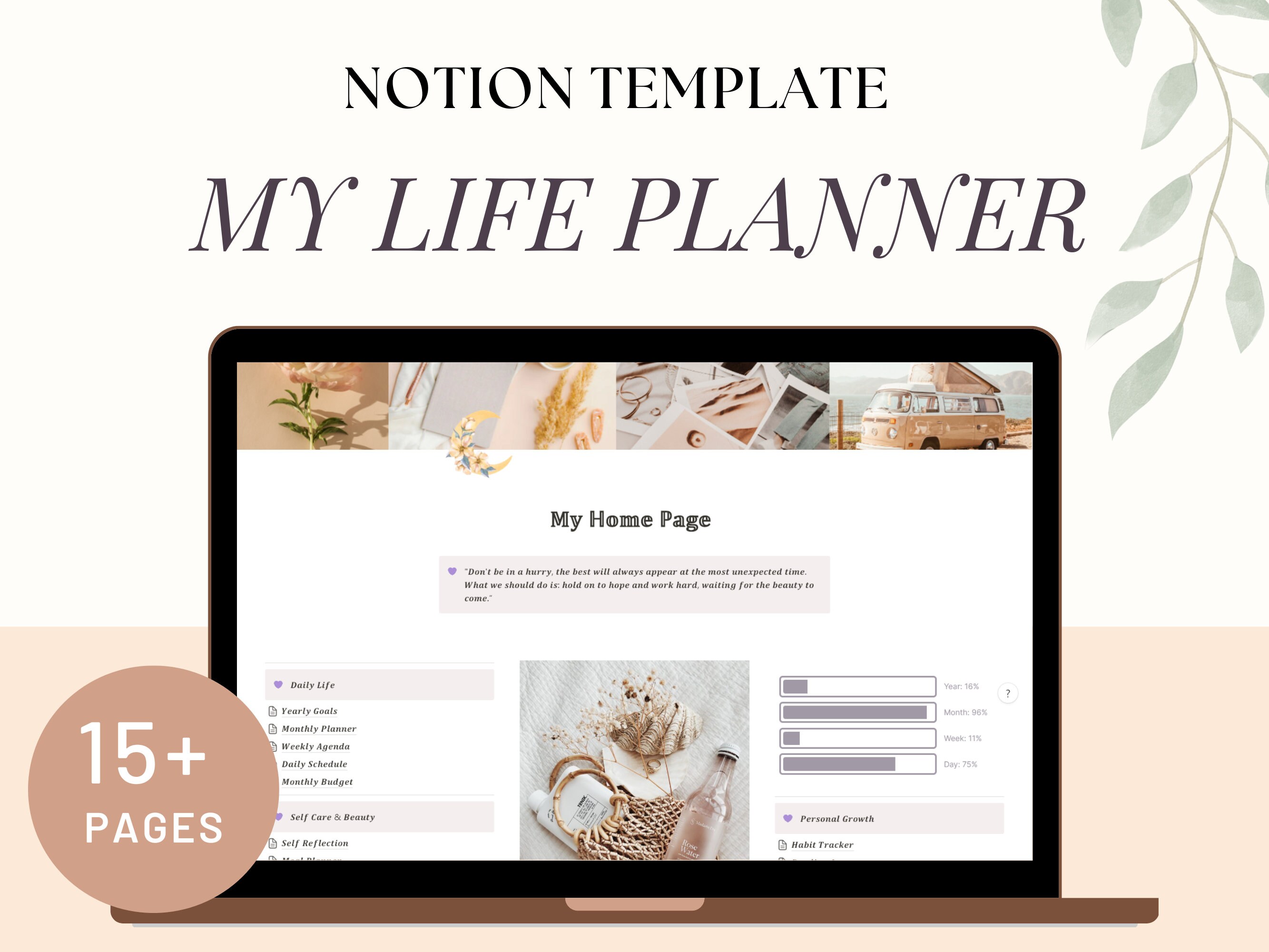 Notion Life Planner Template, Notion Aesthetic Planner, Notion ...