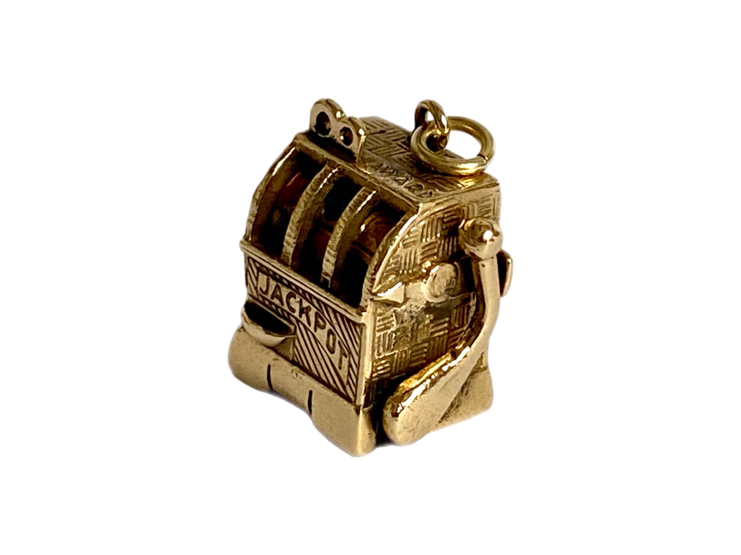 Rare 9ct Gold Working One Arm Bandit Charm, Retro 9K Slot Machine ...