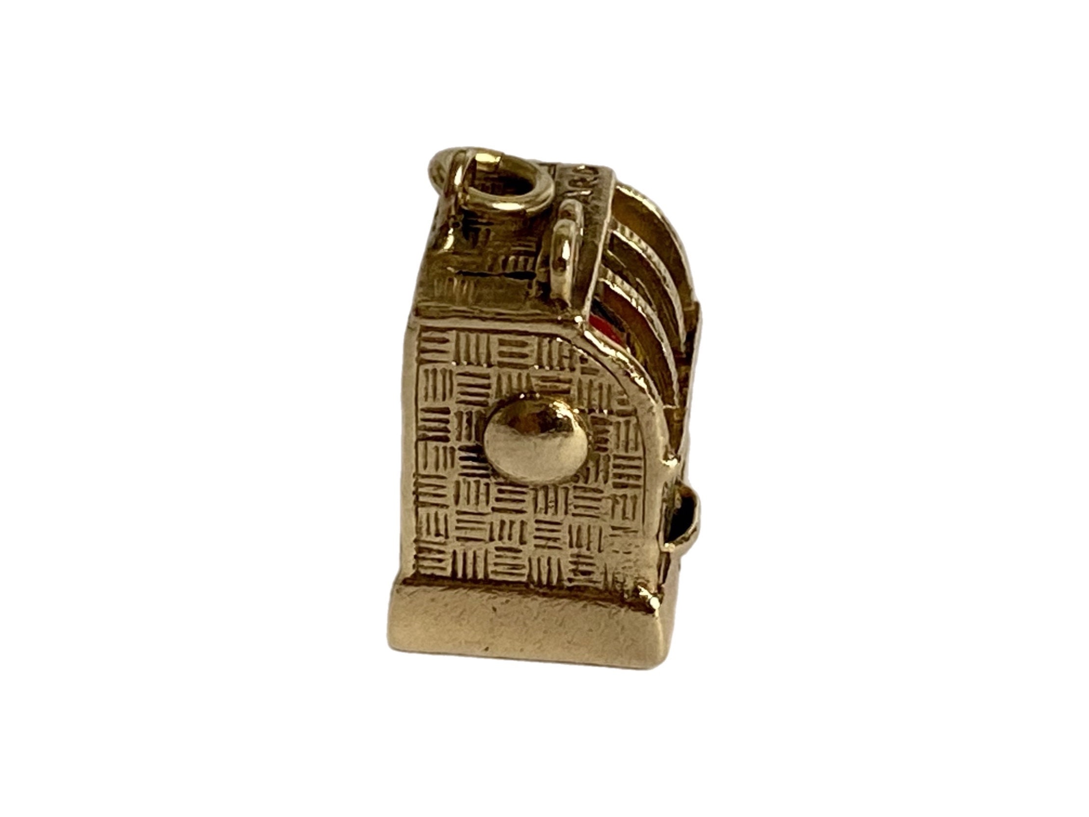 Rare 9ct Gold Working One Arm Bandit Charm, Retro 9K Slot Machine ...