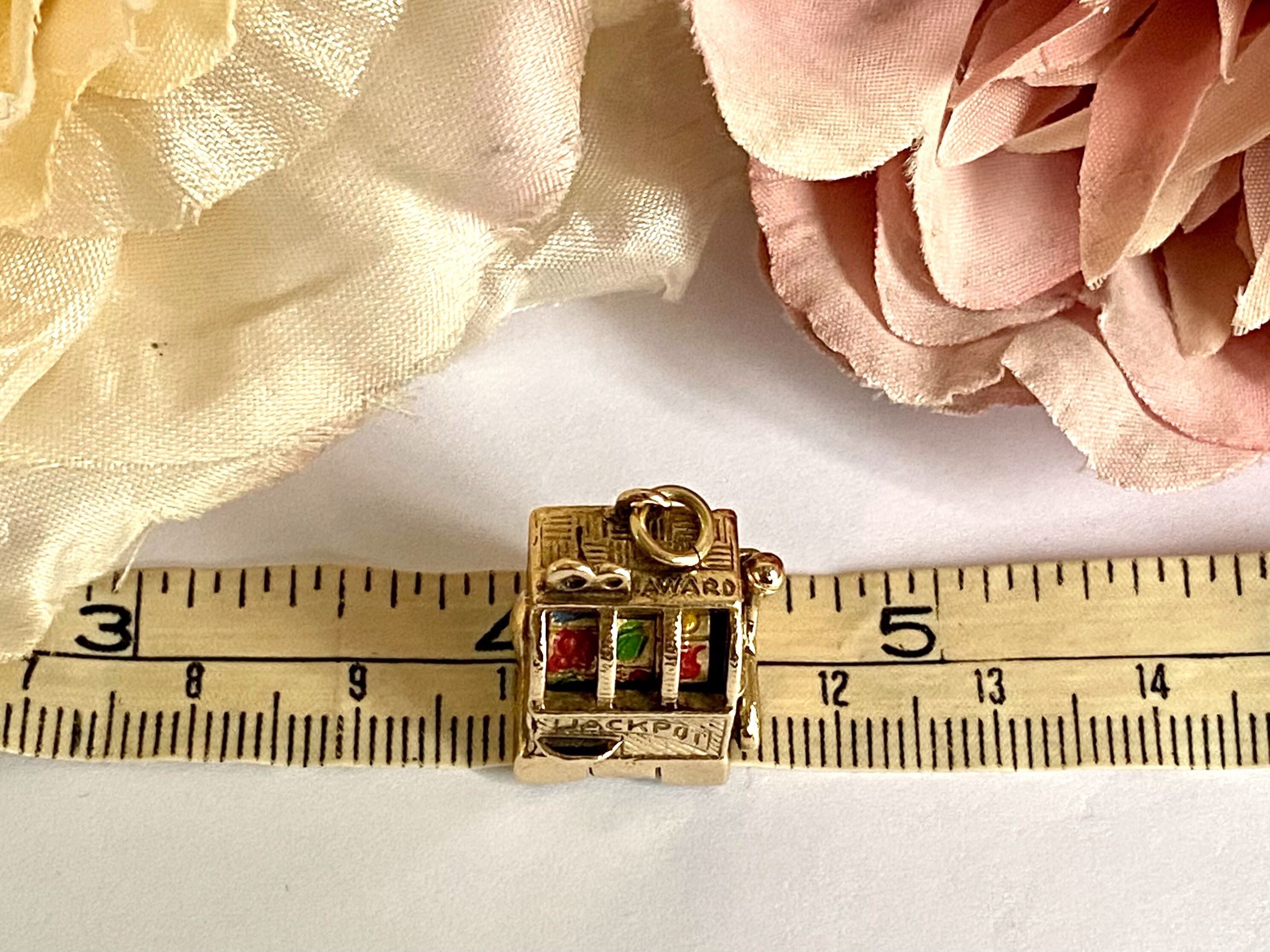 Rare 9ct Gold Working One Arm Bandit Charm, Retro 9K Slot Machine ...