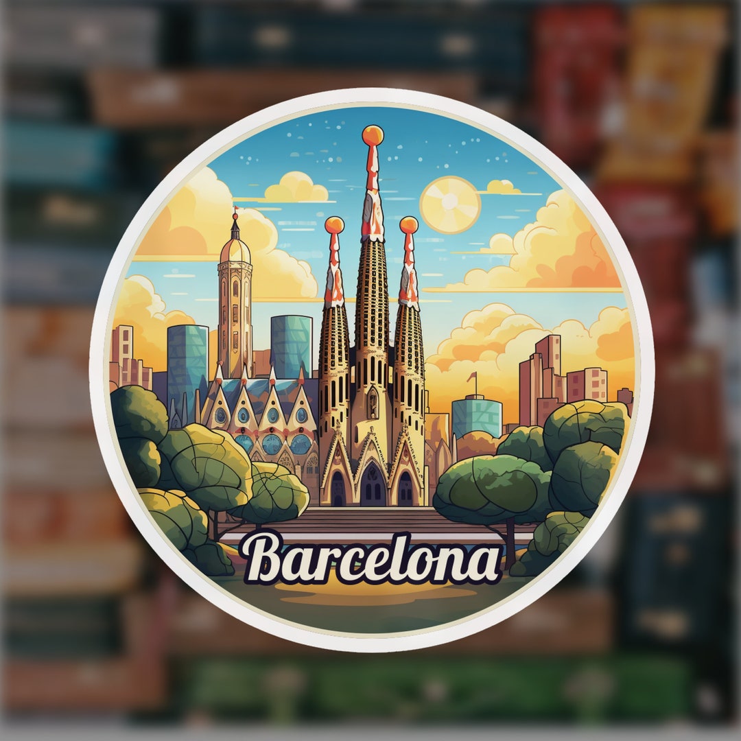 Barlcelona Sticker Travel Sticker Travel Gift Travel Journal Sticker ...