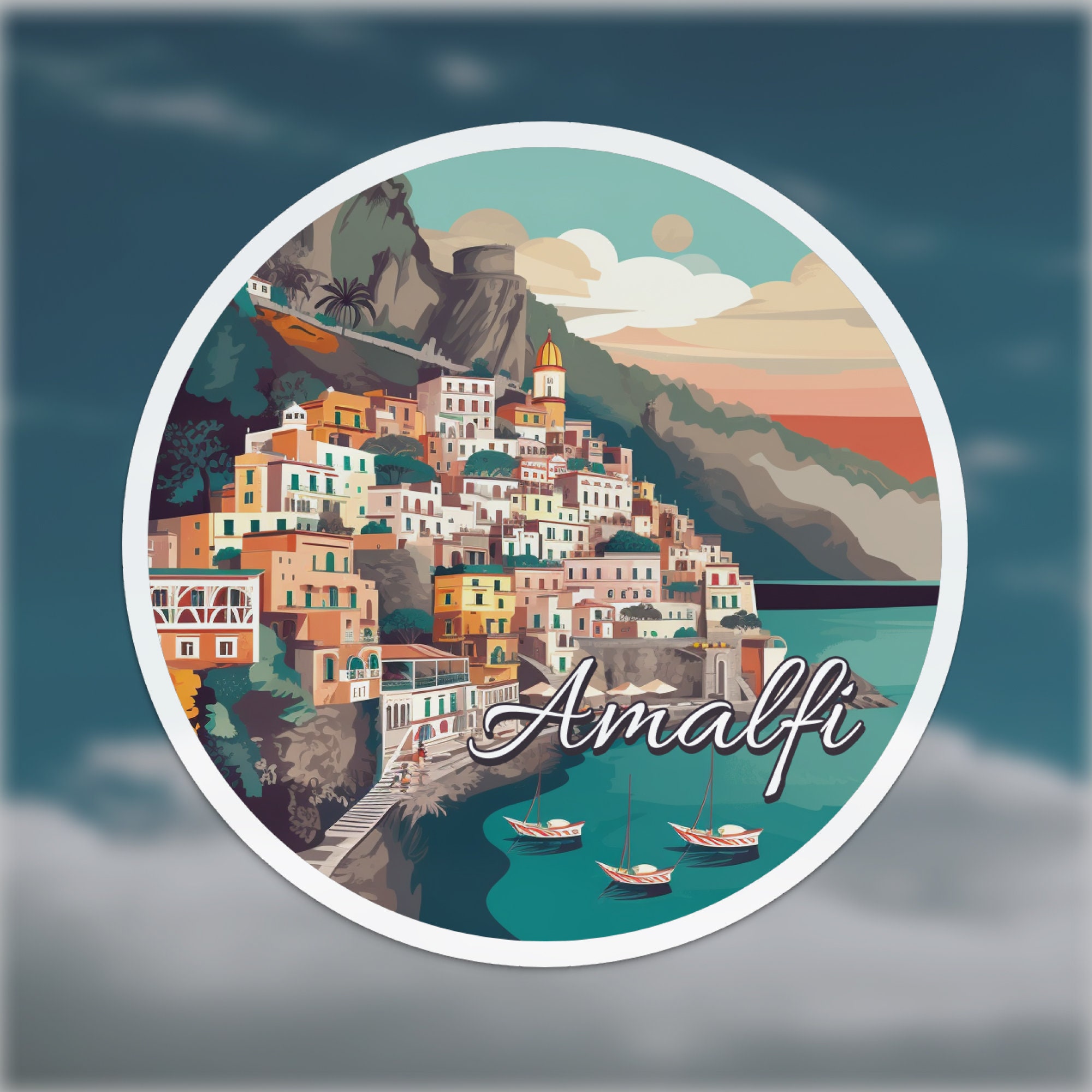 Amalfi Sticker Italy Sticker Aesthetic Stickers Vacation - Etsy