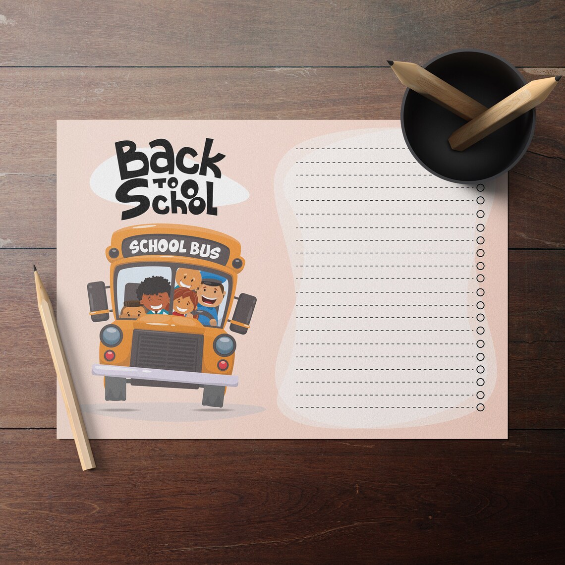 Back to School Bus List Printable, Simple Tasks List Template ...