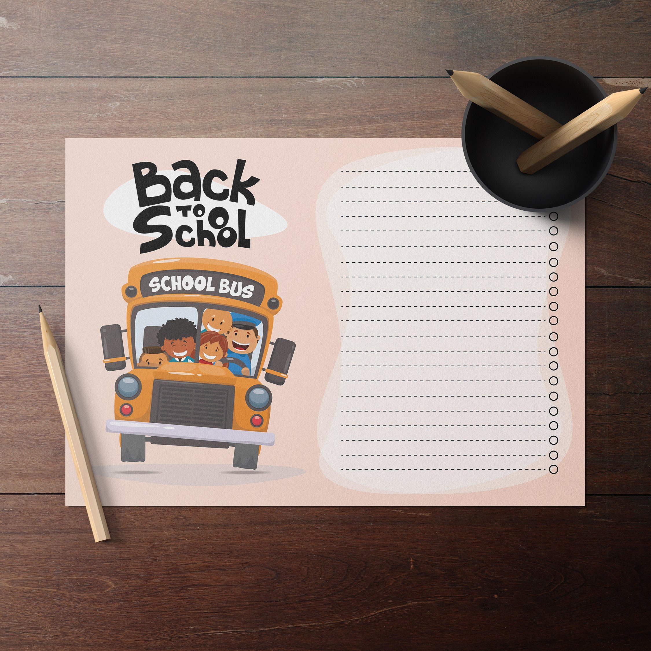 Back to School Bus List Printable, Simple Tasks List Template ...