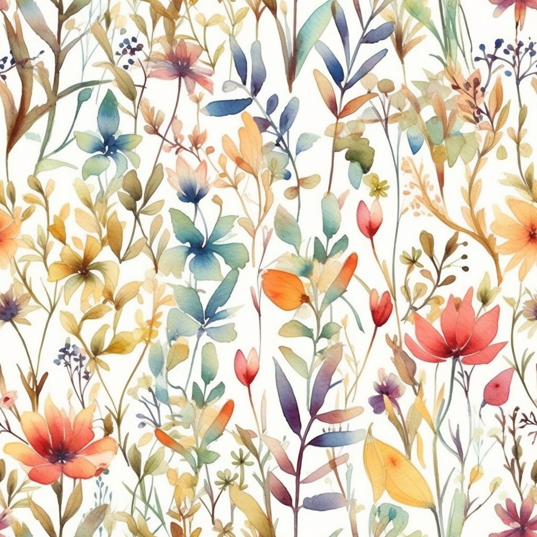 Digital Download Seemless Wild Flower Pattern Great Scrapbooking - Etsy