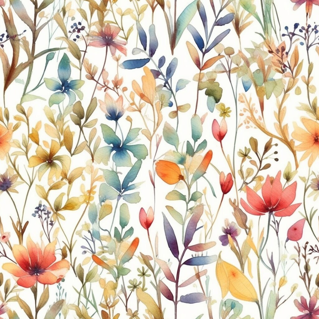 Digital Download Seemless Wild Flower Pattern Great Scrapbooking - Etsy