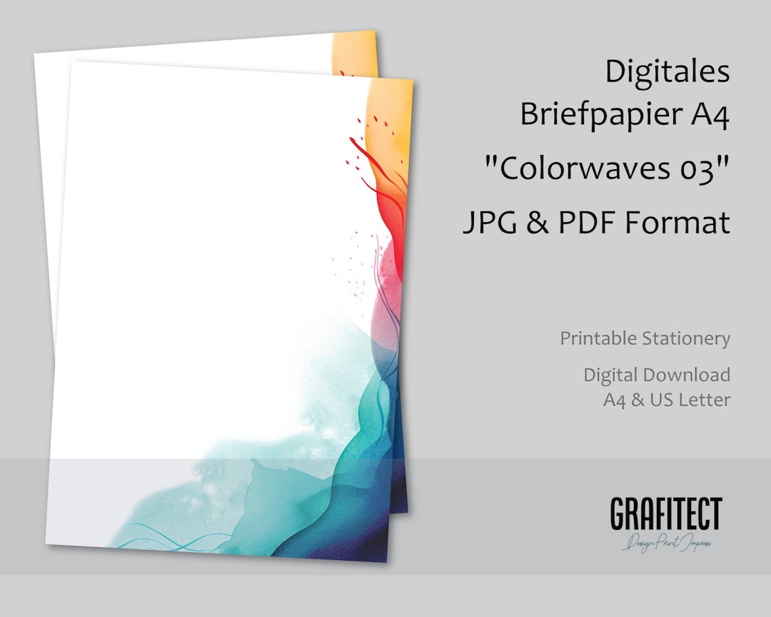 Stationery, Colorwaves Stationery, Printable Stationery, Stationery ...