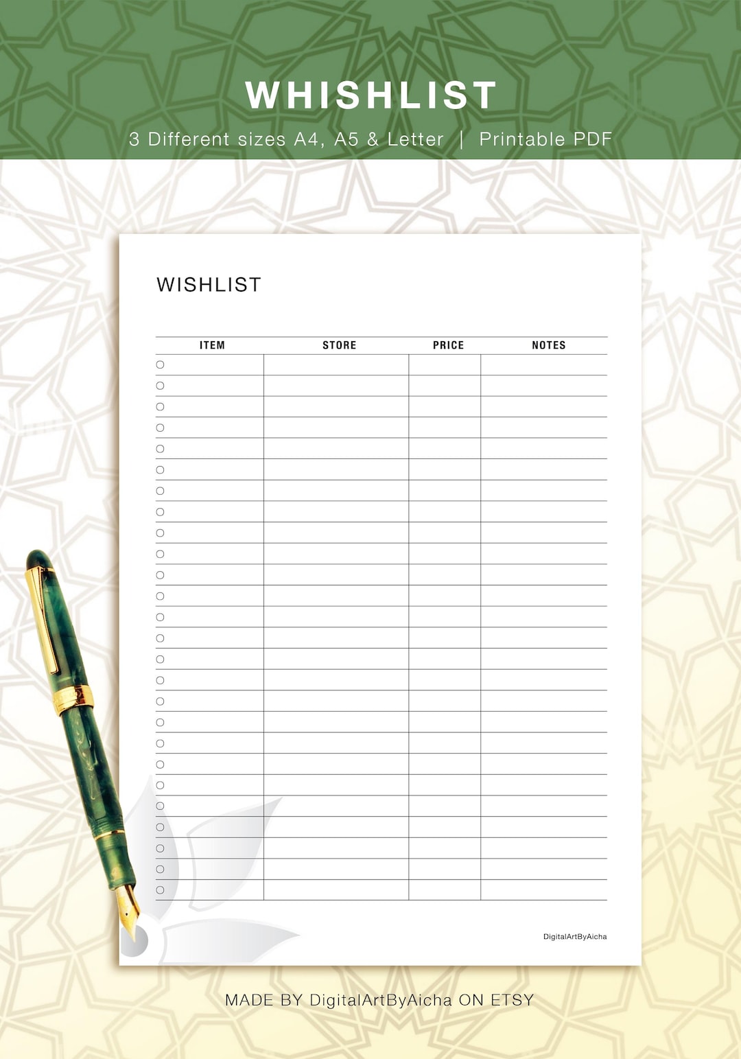 Wishlist Printable Template, Book Shopping Wishlist, Gift for Me ...