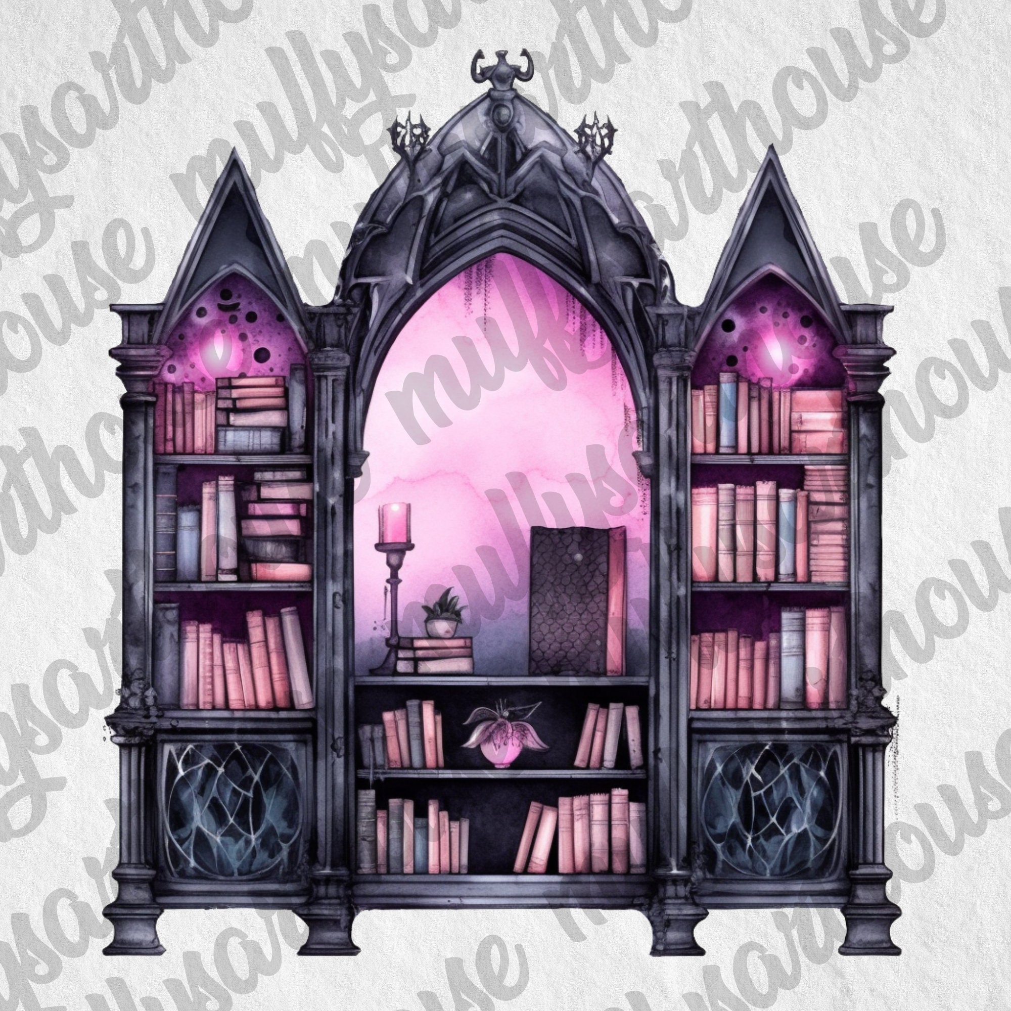 Gothic Pink Clipartswatercolor Effectcommercial - Etsy