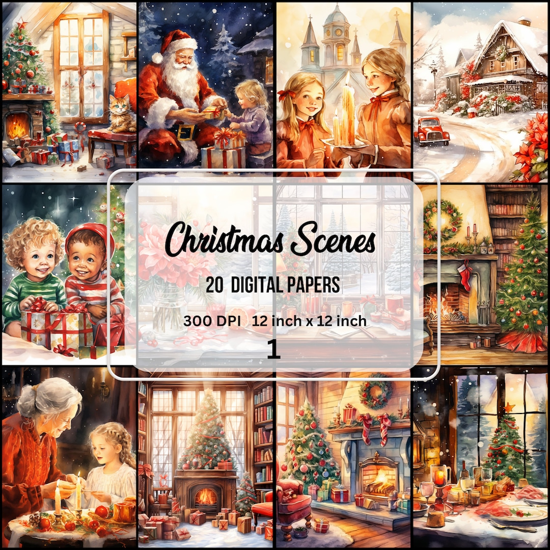 Printable Santa Christmas Digital Papers,christmas Ephemera,instant ...