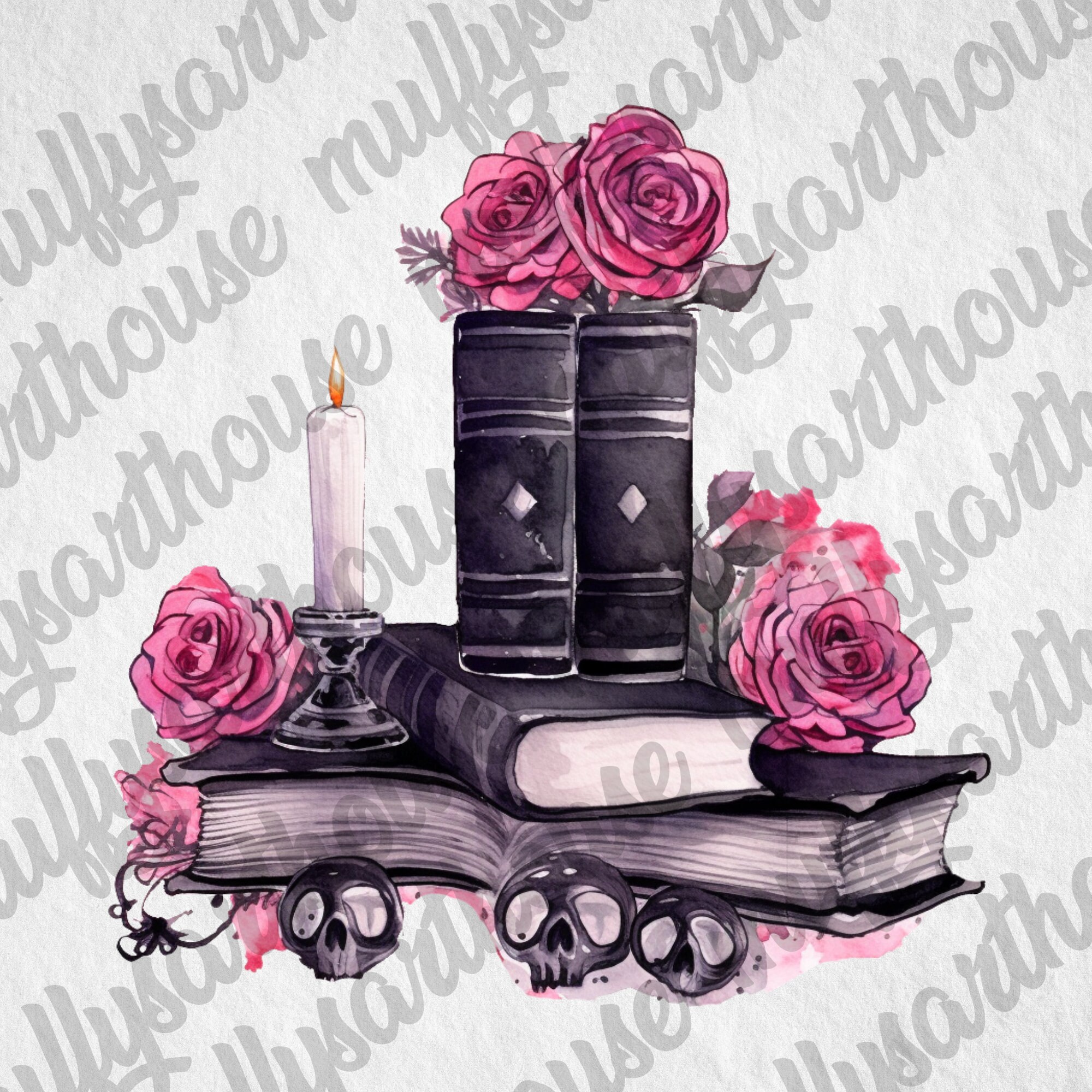 Gothic Pink Clipartswatercolor Effectcommercial - Etsy