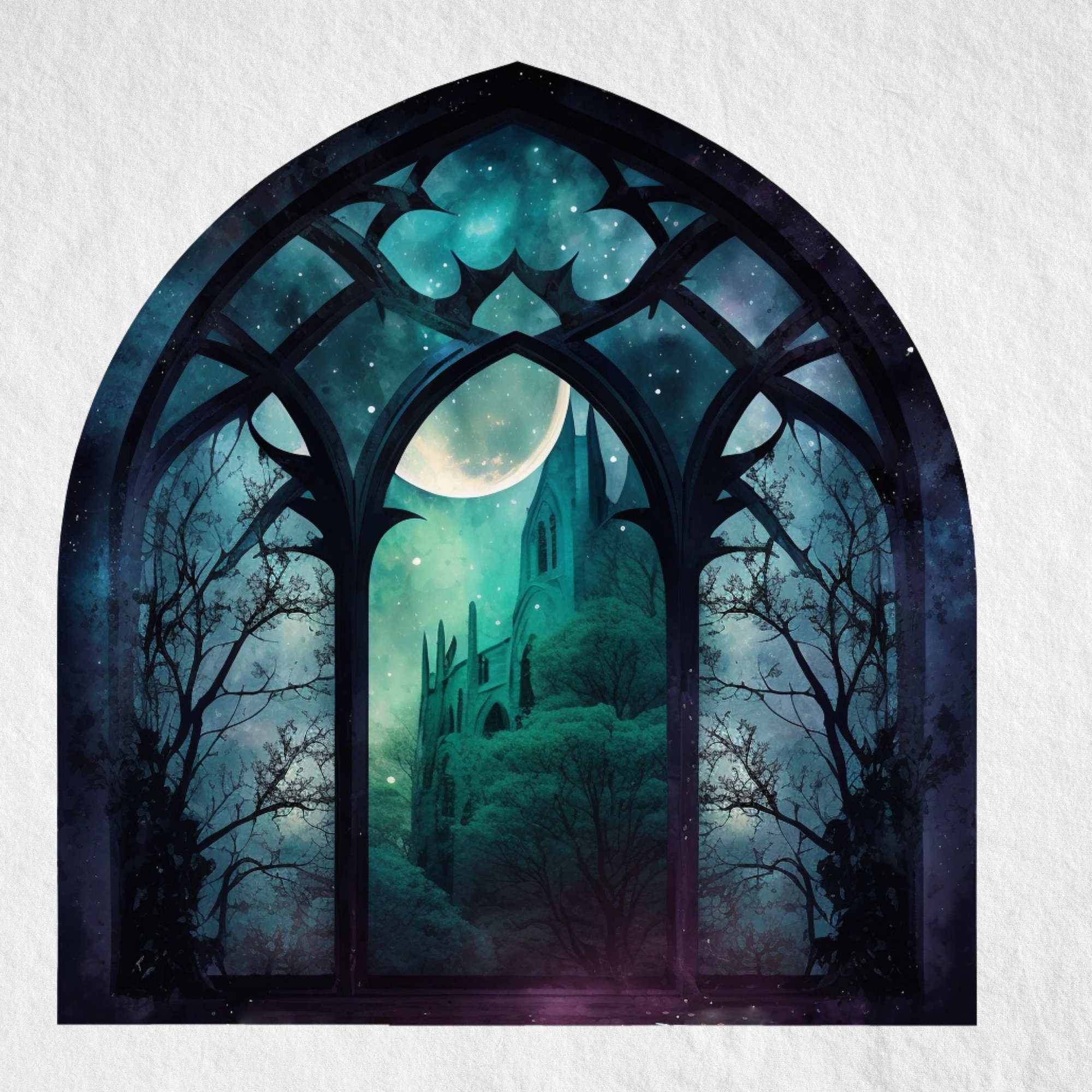 Gothic Style Window Clipartsprintable Imagecommercial - Etsy