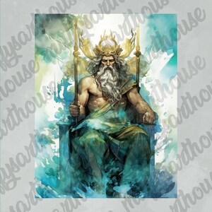 Printable Zeus God Digital Paper,father of Gods,mythology Ephemera ...